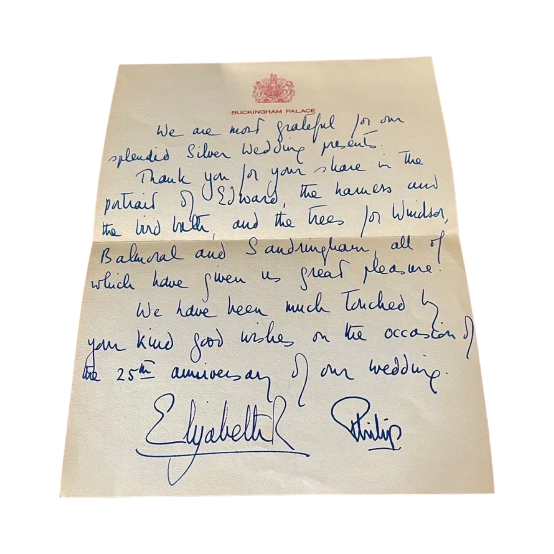 A Royal Thank You! A Thank You Letter from Queen Elizabeth II and Prin ...