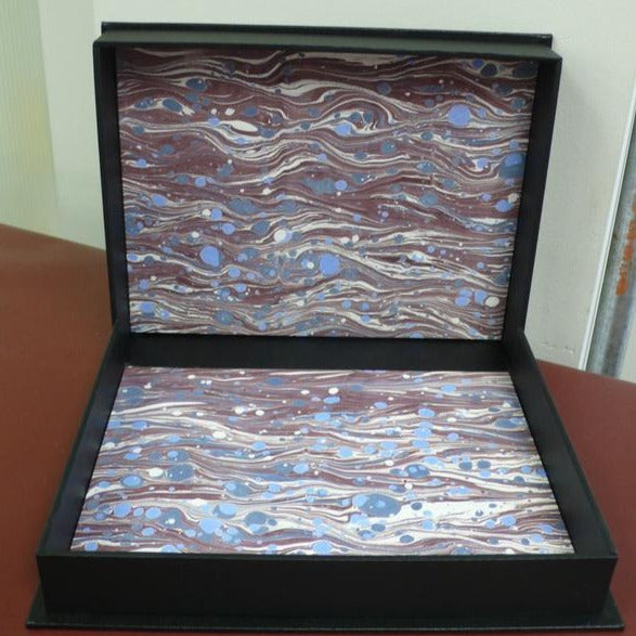 Bespoke Clamshell Archival Box | The Finest Marbleized Papers, Silks a ...